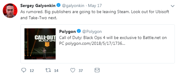 传言多家大发行商将离开Steam 入驻育碧和T2商店 , 游戏综合讨论论坛 [f414] NGA玩家社区