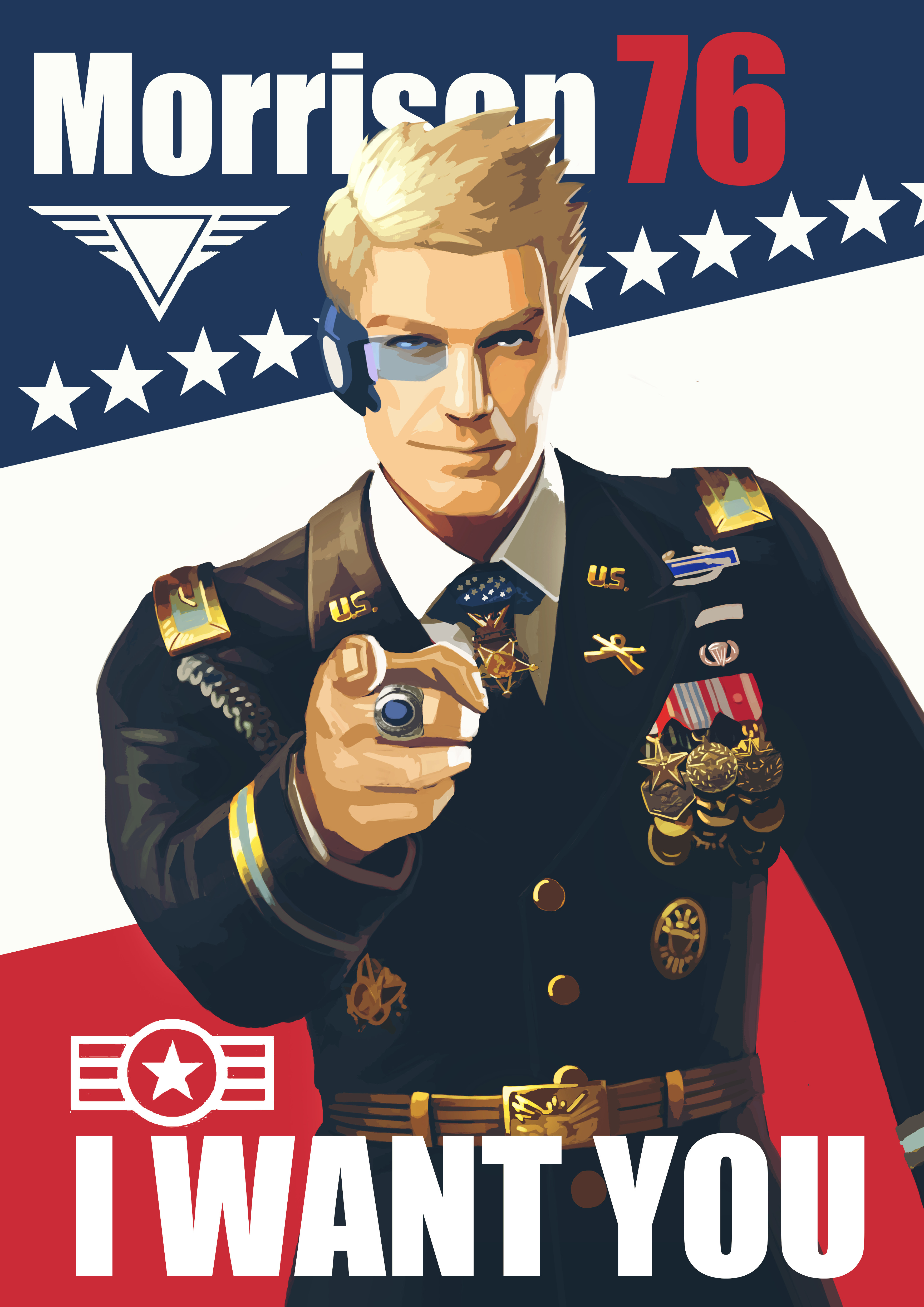 速涂，老征兵海报风格莫里森“士兵76” NGA玩家社区
