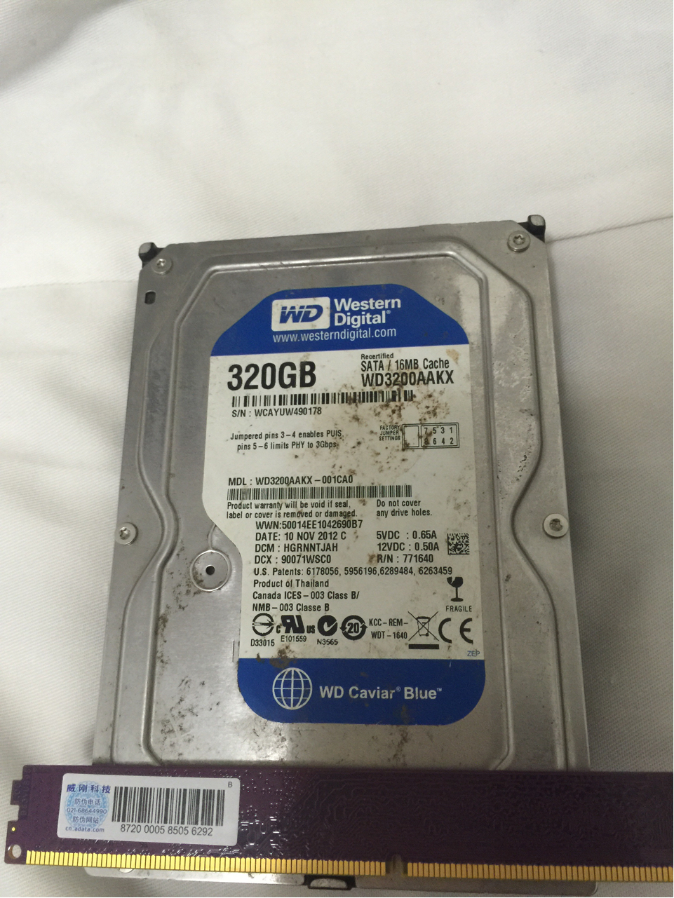 [电脑硬件]威刚D3 1600 4G内存一根 西数蓝盘 320G一个 都是老机器刚拆下来的 NGA玩家社区