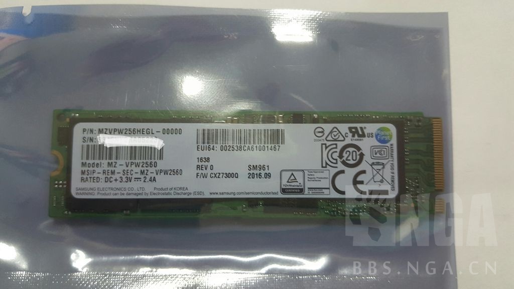 [电脑硬件] 出三星M.2 SSD SM951+PM961+SM961 128G/256G/512G 价格内详 NGA玩家社区