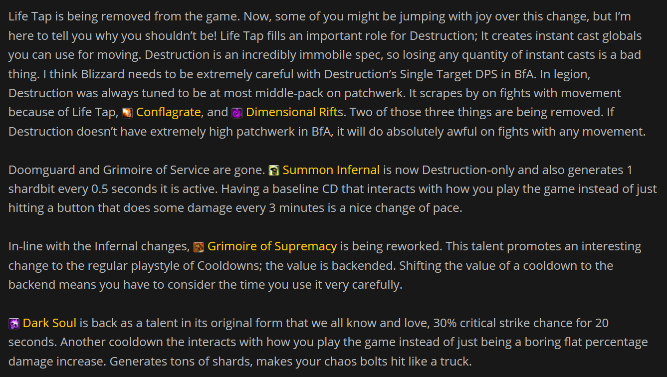 [粗翻搬运wowhead]BfA社区对于术士现状提出的建议(痛苦部分) NGA玩家社区