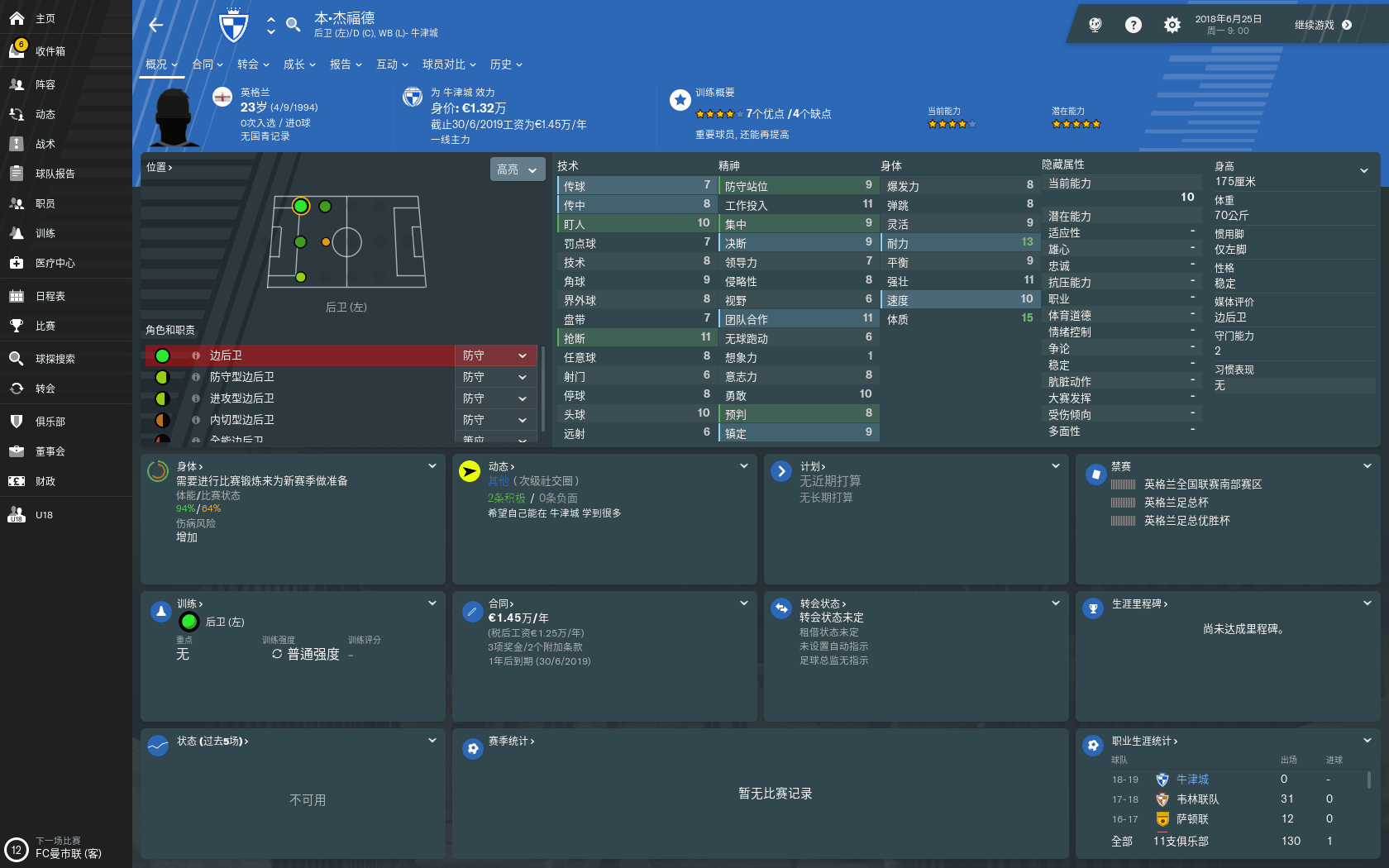 "FM2019"自虐实况，低级经理的吸烟室，英格兰南北联赛，牛津城。 (更新在29L，56L，全力冲联赛中) NGA玩家社区