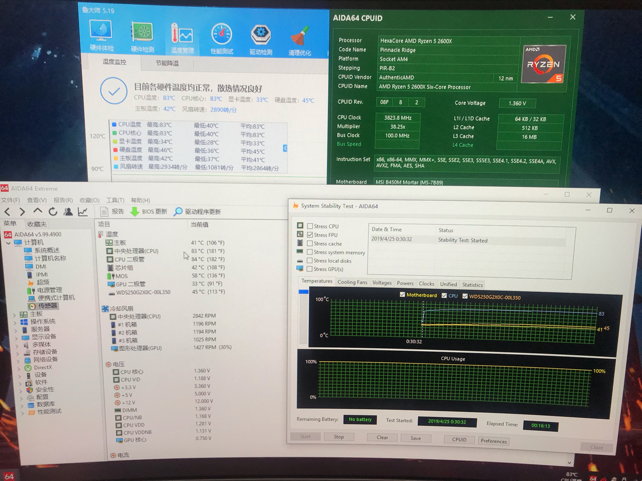 2600x AIDA64烤鸡Fpu温度！ NGA玩家社区
