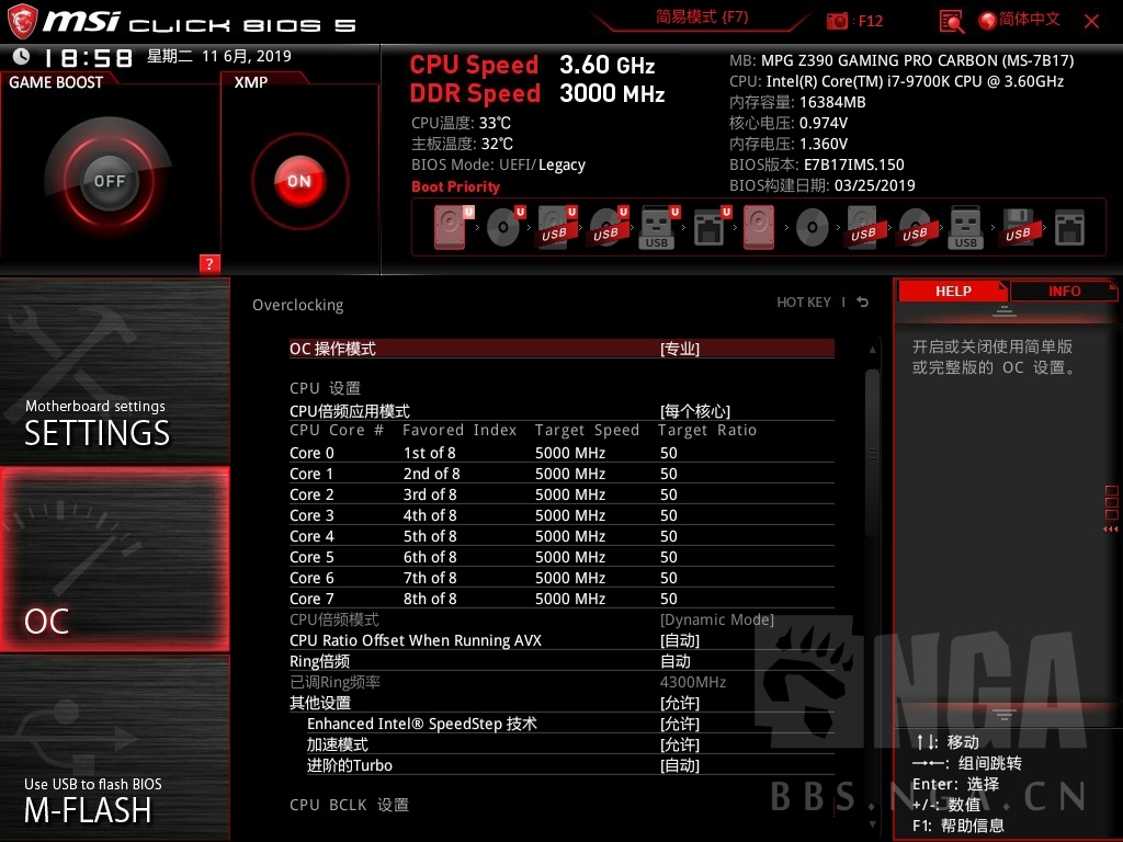 大雷9700k也能超频稳5g？更新BIOS设置、待机、游戏监控截图 NGA玩家社区