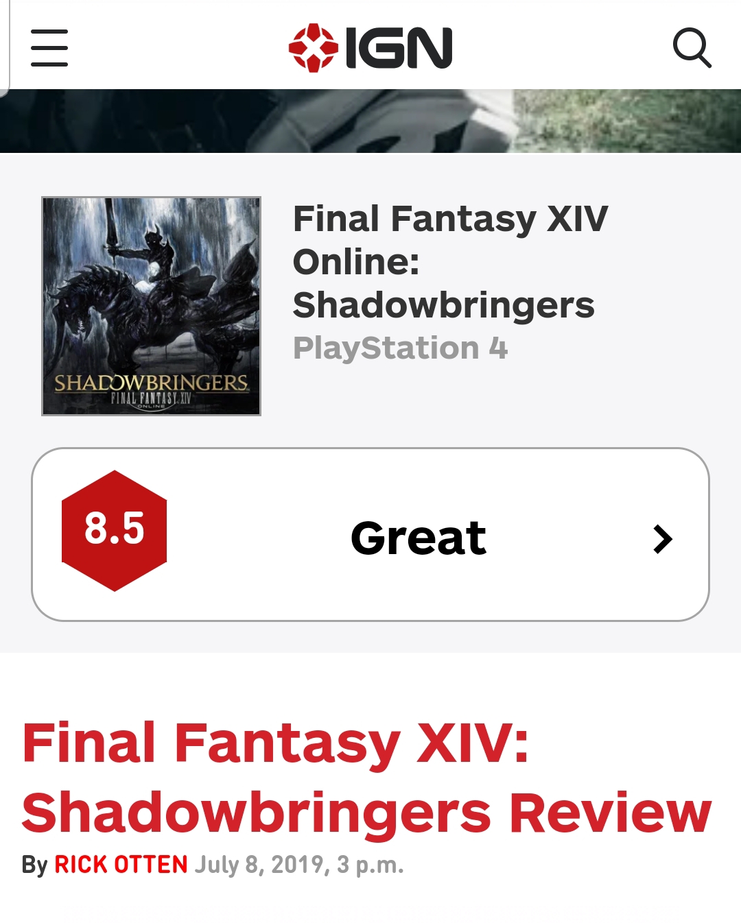 [再编辑]5.0 ign北欧分部评分(看看就好 NGA玩家社区