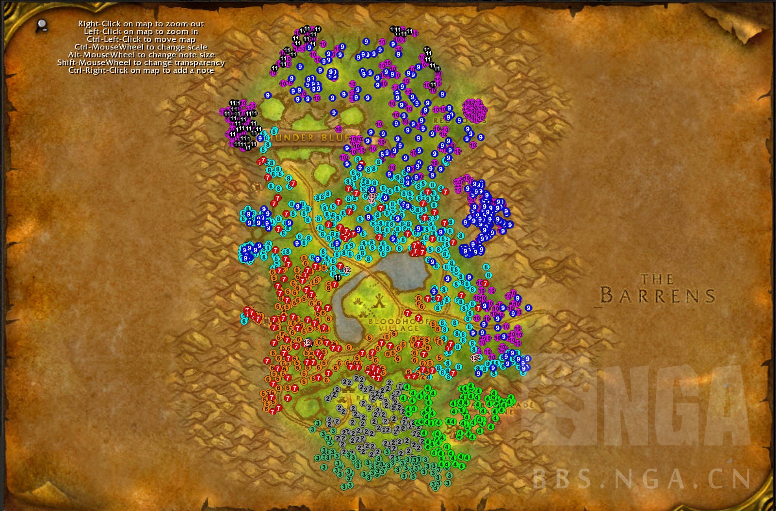 刷怪与升级(二) 全地图怪物等级分布--荆棘谷及其之前(多图预警) 178