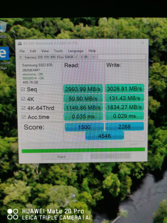 同一台机器970EVO plus 500g/pm981a 512g/c2000 1t随便跑个分对比一下 NGA玩家社区