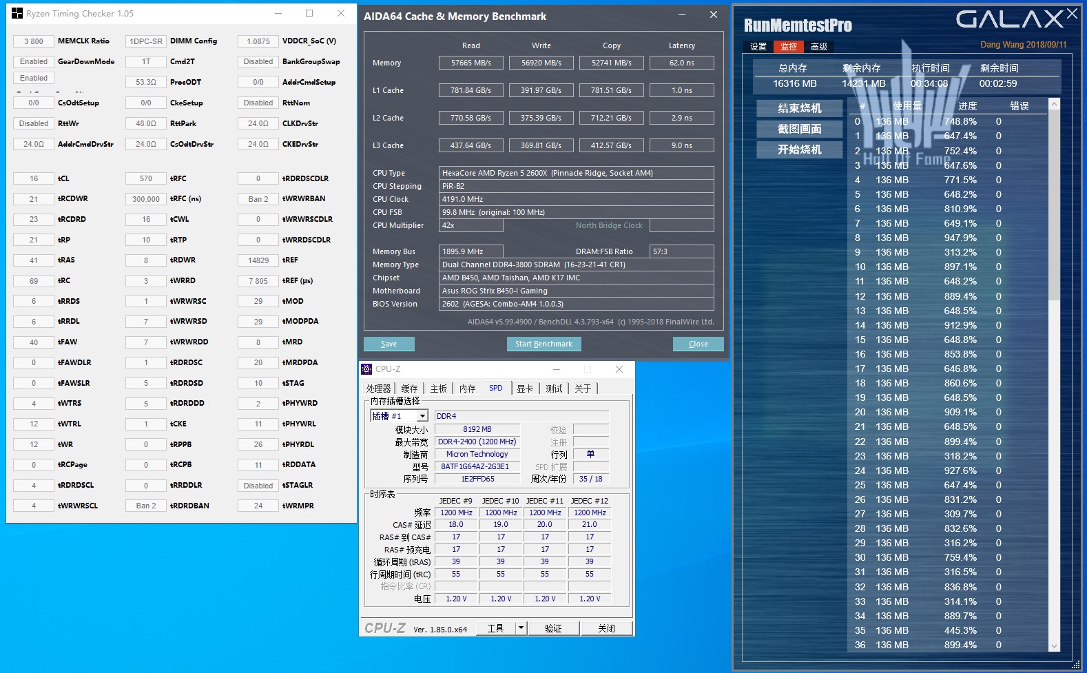 [作业贴] 2600x/3600+华硕B450i平台下内存超频bdie/cjr/edie(d9vpp)折腾，从3600到4733，多图杀猫 NGA玩家社区