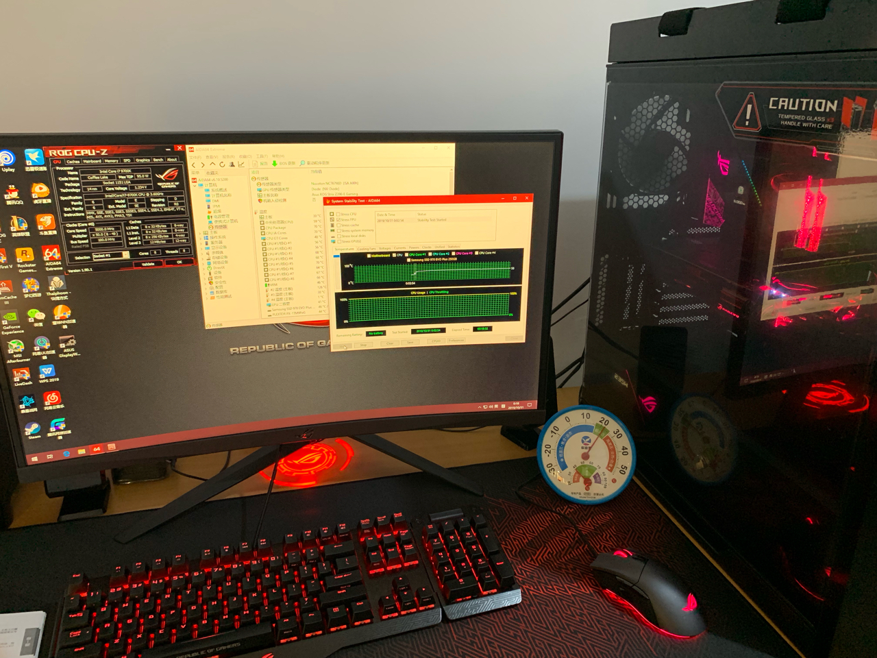 测试2：AIDA64单烤FPU，9700k+ROG Z390-E+RYUJIN 240，5g 1.240v 58度 NGA玩家社区