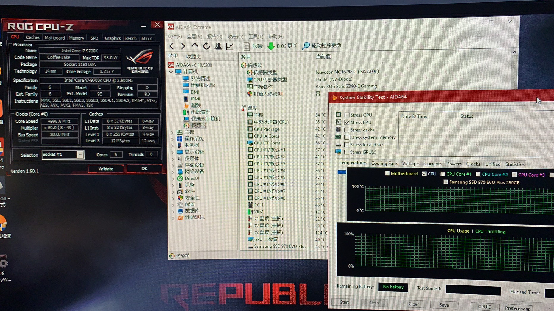 测试2：AIDA64单烤FPU，9700k+ROG Z390-E+RYUJIN 240，5g 1.240v 58度 NGA玩家社区