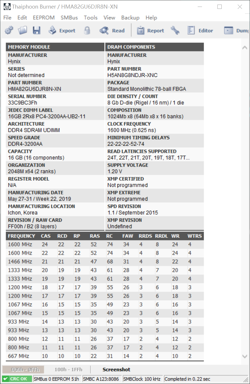 [电脑硬件] 海力士DJR颗粒原生3200普条双面16g 178