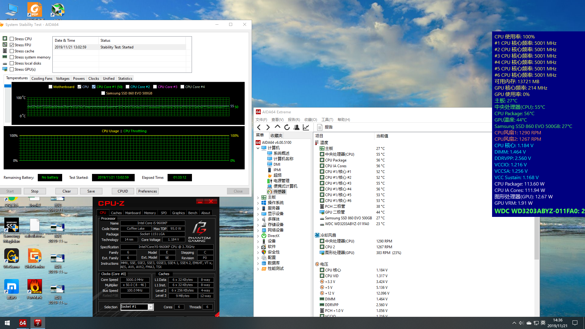 FPU和r20的压力在P95面前简直是弟中弟，9600kf超5G一个只需要1.184v电压，另一个需要1.312v电压！ NGA玩家社区