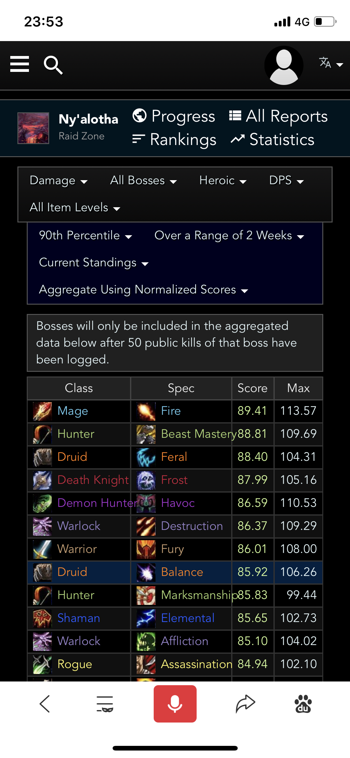 冰DK 更新了1月22日美服第一日以及欧服第一日的wcl NGA玩家社区