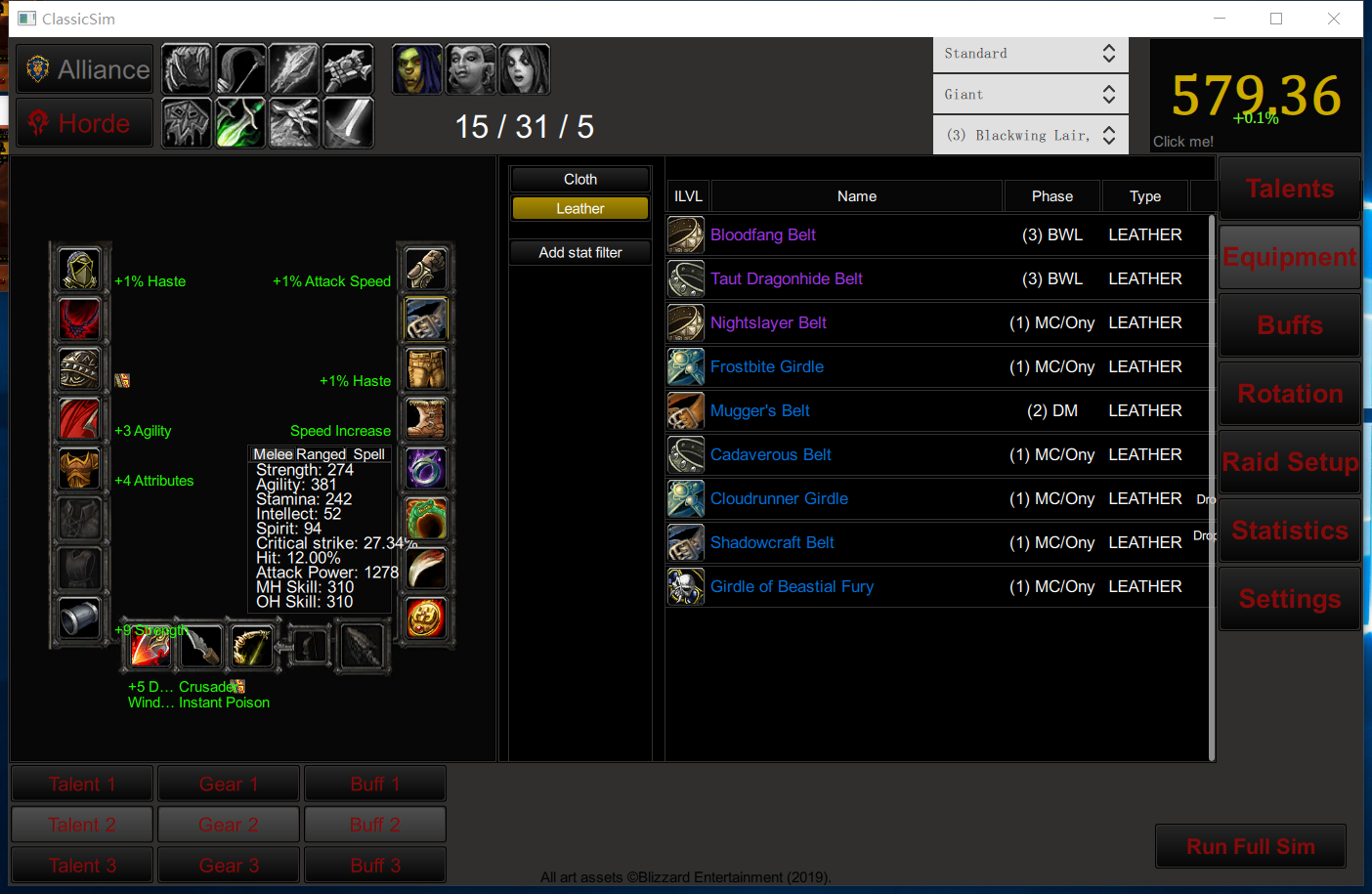 战斗匕首BWL最终BIS配装(DPS模拟为常规raid buff药剂满破精灵火鲁莽诅咒)附6T0dps对比 NGA玩家社区