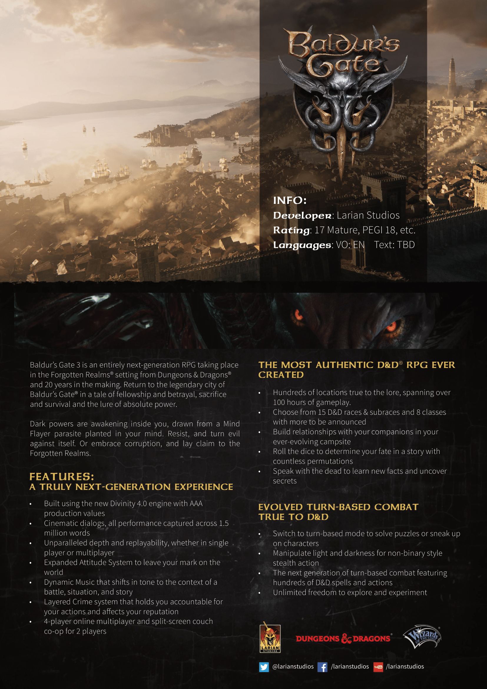 总结一下这次博德3演示中看到的一些还原/不还原DND 5E系统的细节以及一些信息 (更新了一些基于演示的猜测) NGA玩家社区