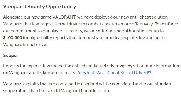 [游戏资讯] 瓦罗兰特Vanguard系统详解，官方豪掷十万美元找漏洞 NGA玩家社区