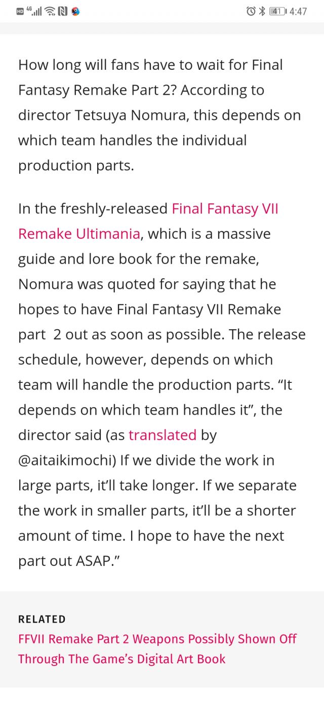 《FF7：RE》第二章会尽快完成 剧情忠于原版 NGA玩家社区