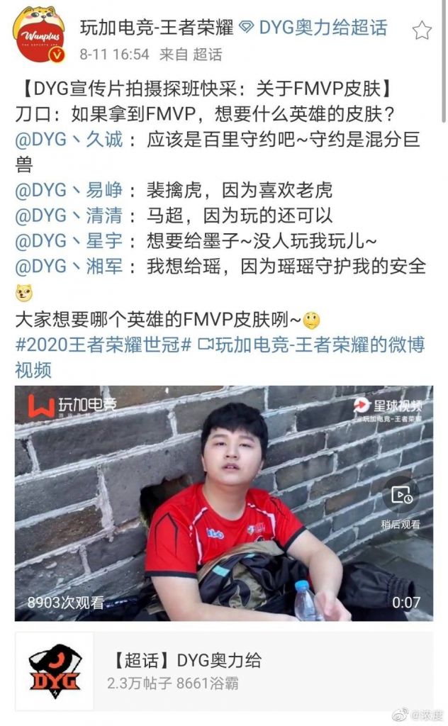 10个队员已经公布自己想要的Fmvp皮肤了 178