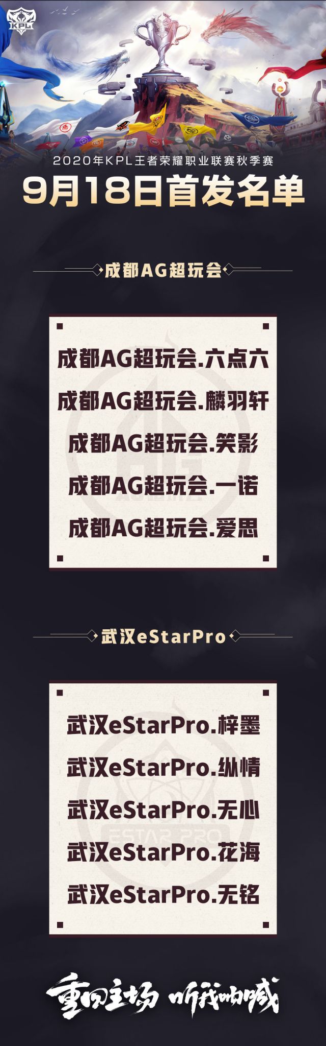 [首发名单]AG超玩会与eStar的首发:轮换之术 NGA玩家社区