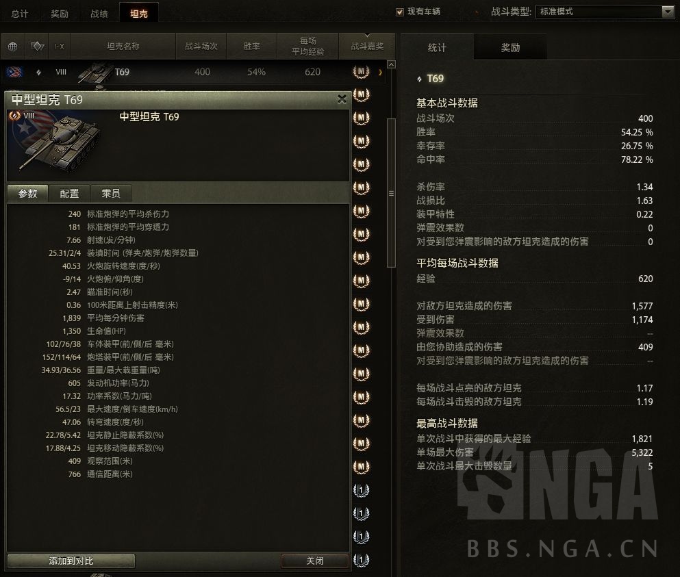 [战车指南] 关于美系8级别银币弹夹T69的。。。。攻略？ NGA玩家社区