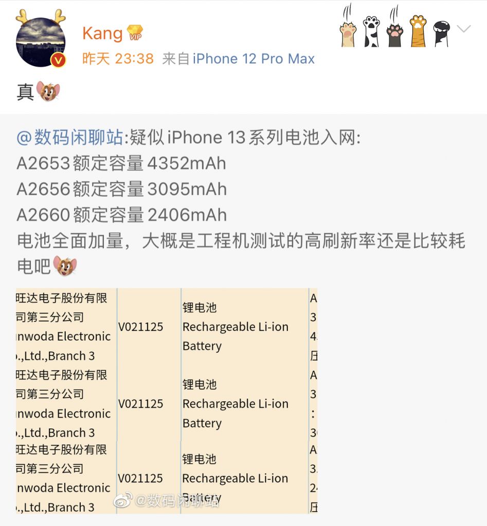 ip13超大杯电池容量终于达到安卓平均水平？ NGA玩家社区
