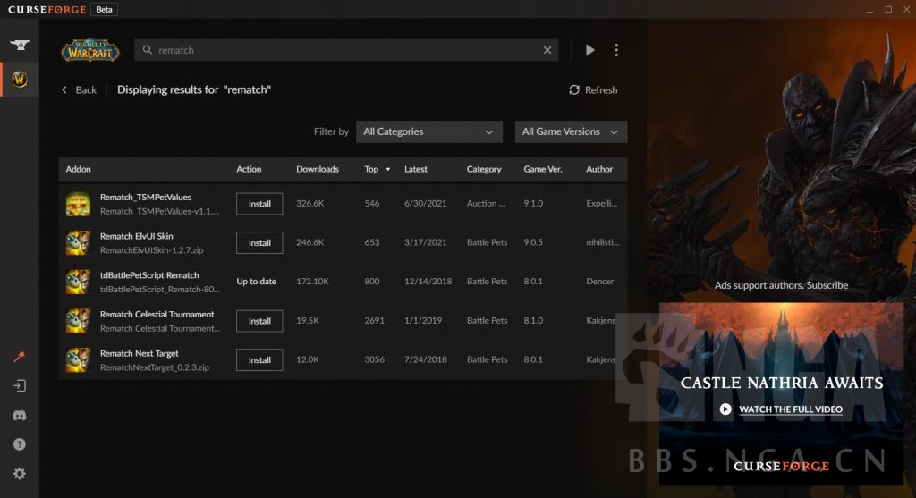 Rematch插件已被curseforge移除 NGA玩家社区