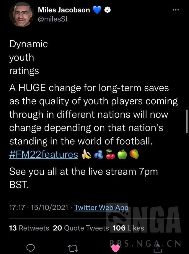 [FM2022] 新改动：动态青训等级 NGA玩家社区