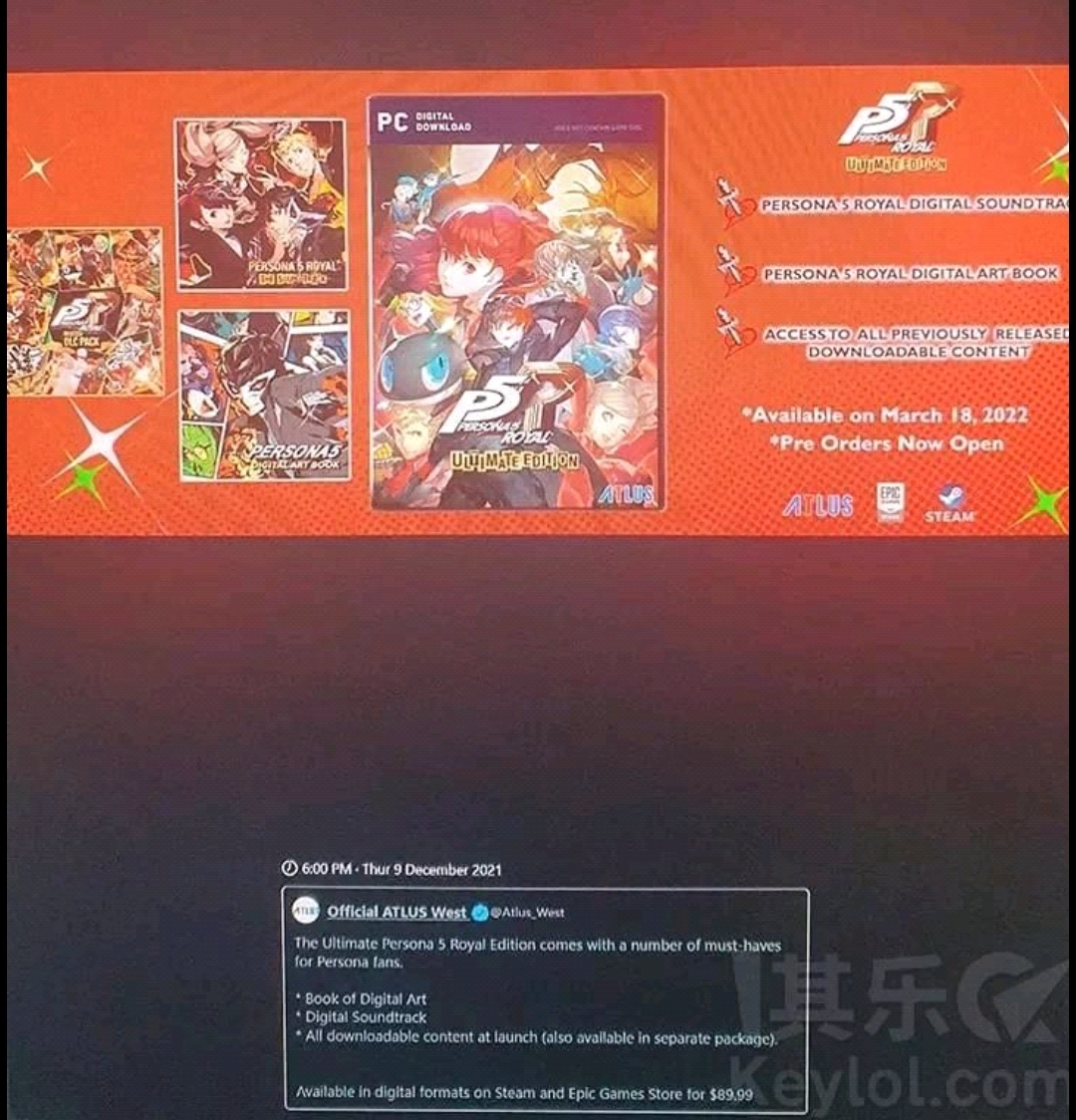 杉果日报：《P5R》PC版新流言出现；《战神》推荐配置仅需1060！ NGA玩家社区