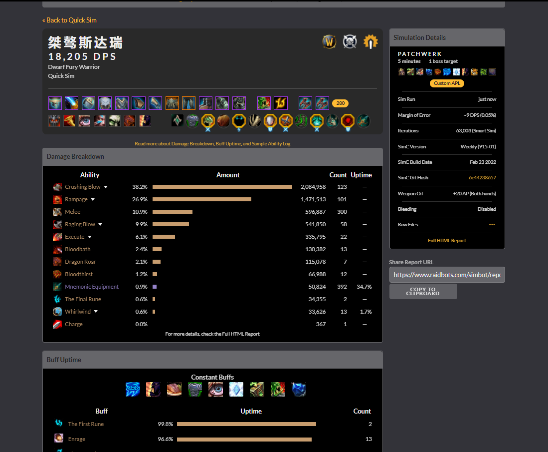 [狂暴] 9.2四系盟约狂暴战毕业装备模拟及通灵输出占比，增益覆盖，循环分析(无285尾王武器) NGA玩家社区