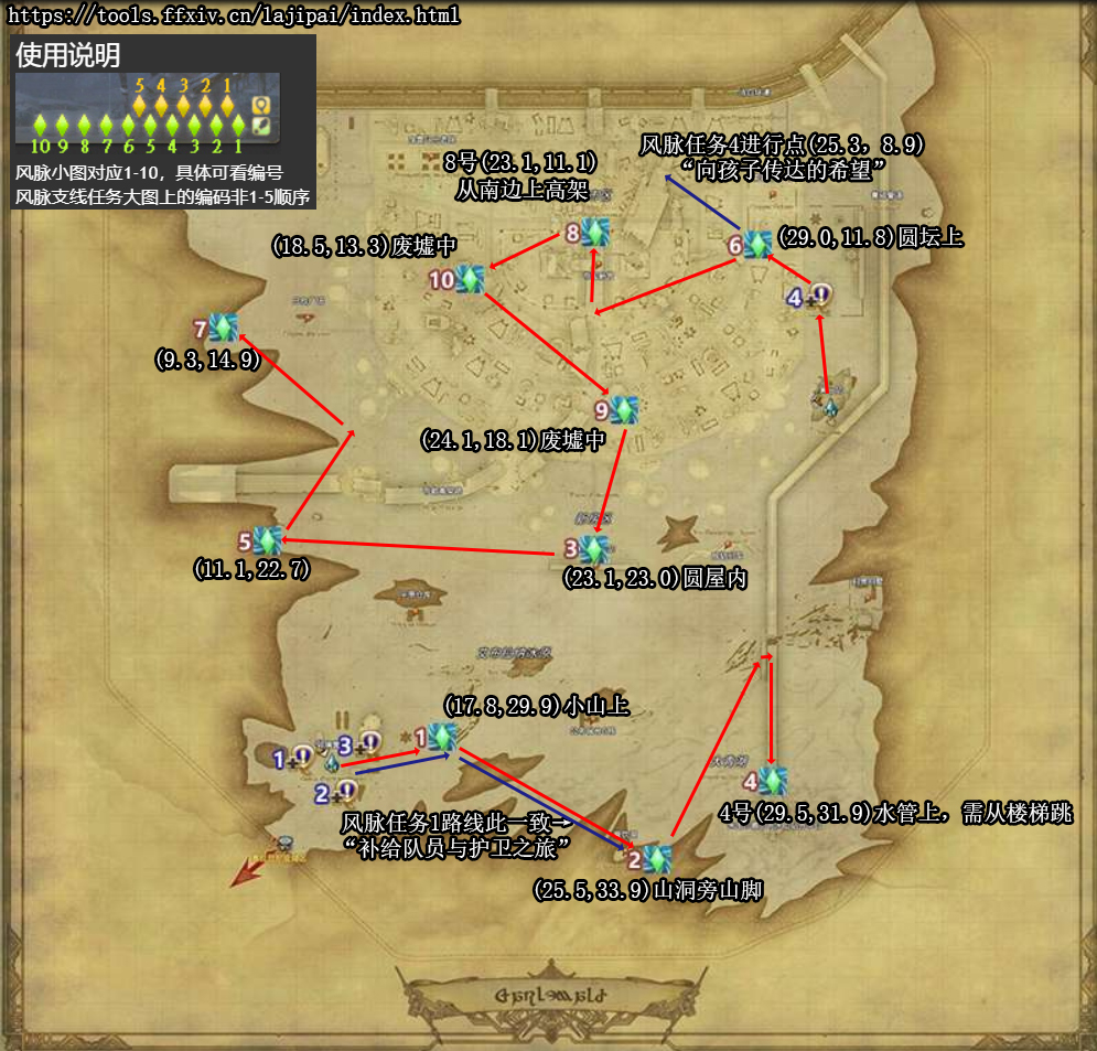 [FF14 6_0攻略] [含剧透]6.0版本全图风脉泉详细点位与风脉泉支线任务一览 附一图流 NGA玩家社区