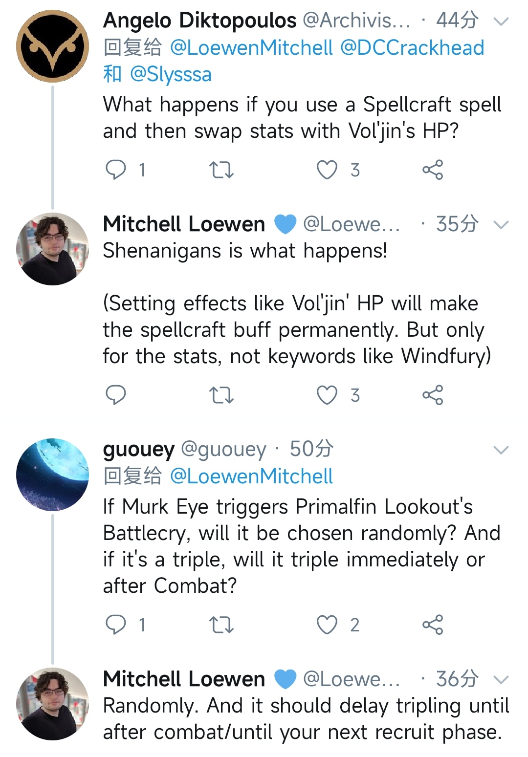 [蓝贴] 设计师Mitchell Loewen 新版本随从答疑 NGA玩家社区