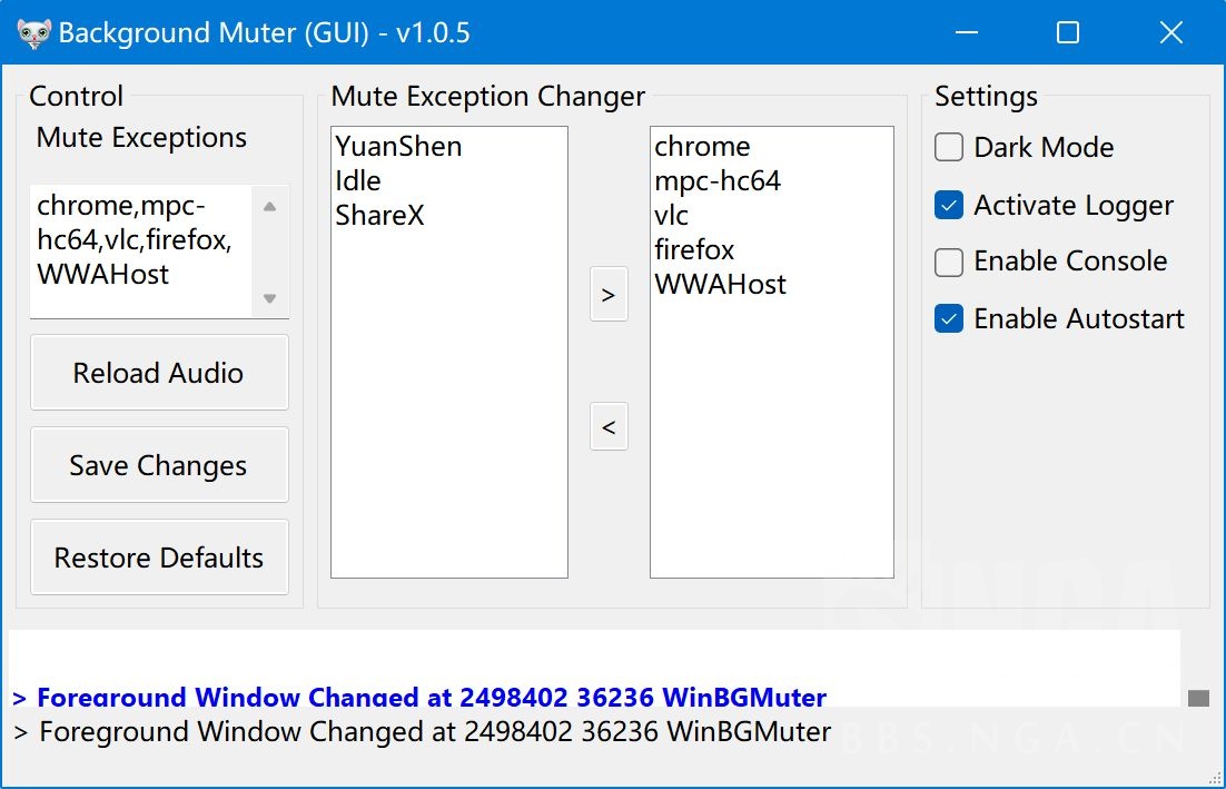 [闲聊杂谈] 给各位分享一个摸鱼必备的电脑端游戏切后台静音软件，来自GitHub NGA玩家社区