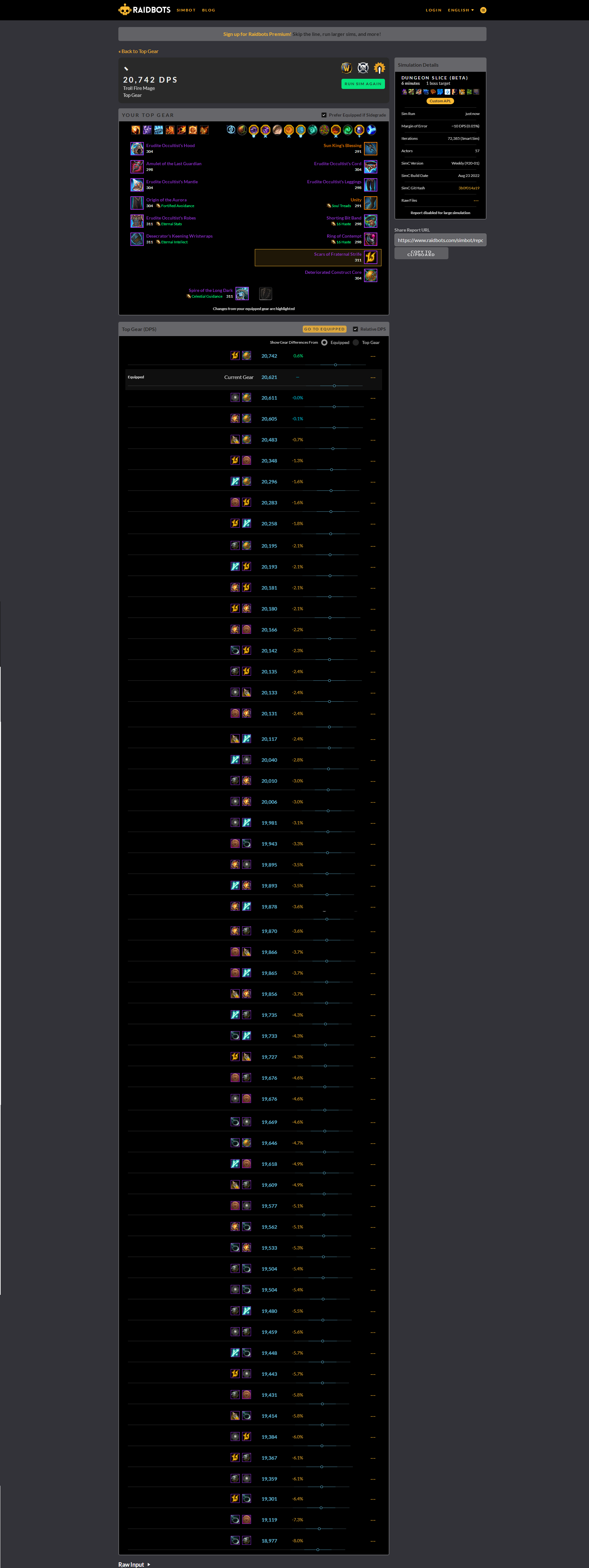 [分享] 9.27太阳王毕业饰品测试组合-Raidbots NGA玩家社区