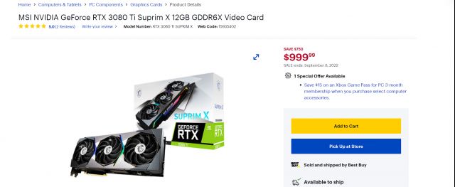 加拿大best buy 3080ti 超龙 税前5200人民币 NGA玩家社区
