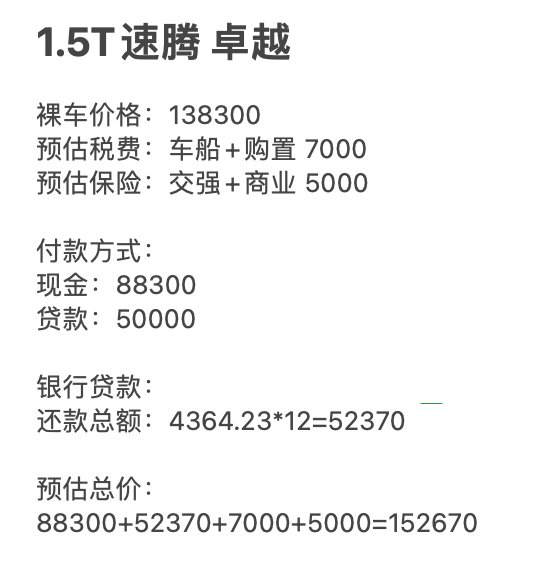 [问题求解] 人生第一辆车，裸车13.8W，落地15W的1.5T大众速腾卓越版合适么 NGA玩家社区