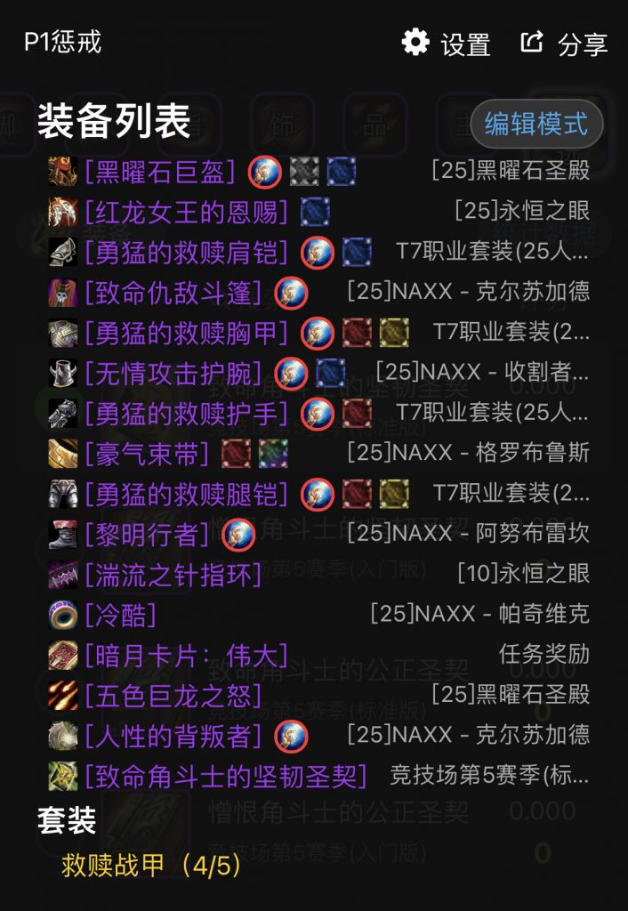 [80-防御]P1-P4全版本防骑装备宝石附魔购物清单(附出处) NGA玩家社区