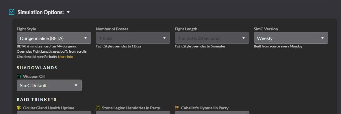 请问大家用Raidbots模拟大秘境战斗风格怎么设置？ 178