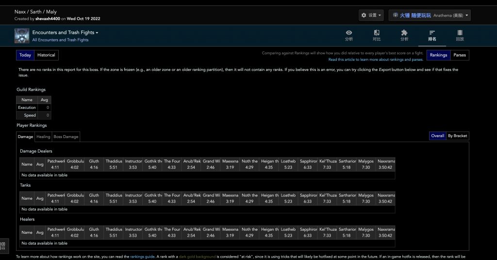 [wcl相关]求问，我上传的wcl log为啥不能显示排名 NGA玩家社区