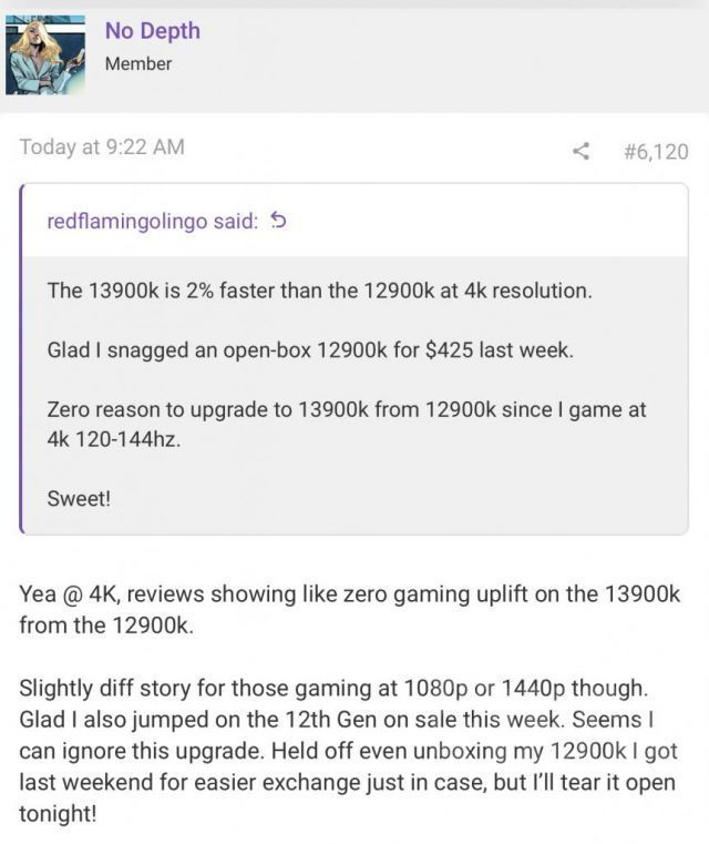 [硬件升级]老哥们，4k屏12700k有必要换13700k吗？ NGA玩家社区