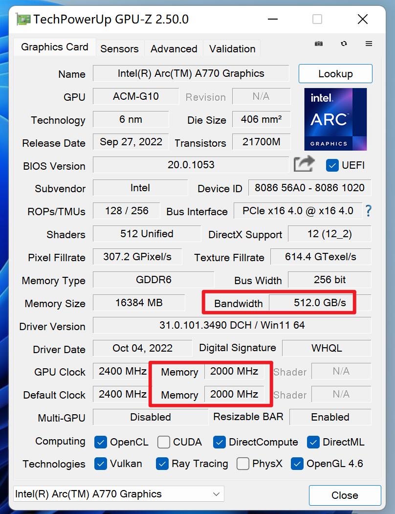 购买了A770 16G的 赶紧下载最新版GPUZ检查一下 NGA玩家社区