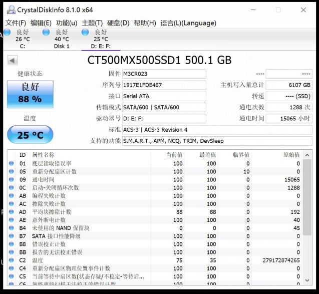 [硬件求助] XDM帮忙看一下镁光的mx500固态硬盘寿命正常吗 NGA玩家社区