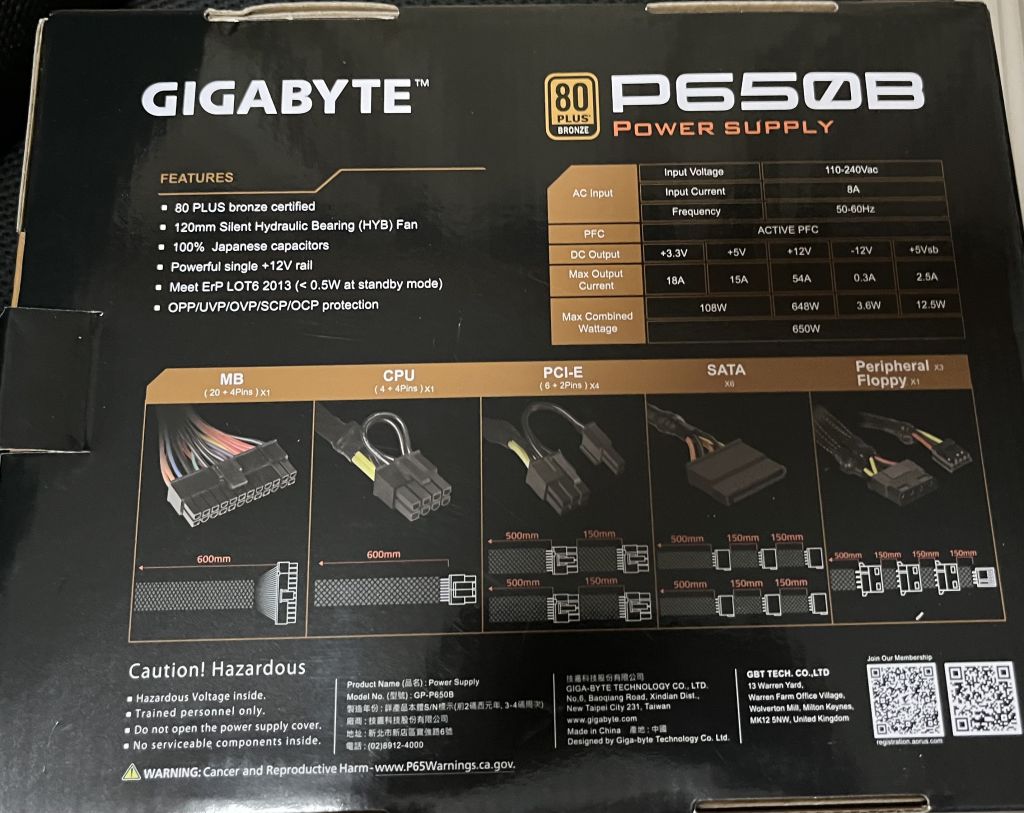 出技嘉P650B电源 铜牌 (已出) 178