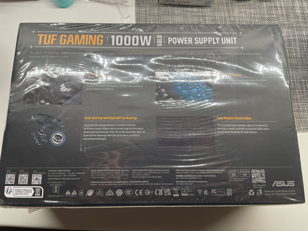 TUF 1000w电源 原生AXT3.0 80+金 全模组 10年质保 开箱 178