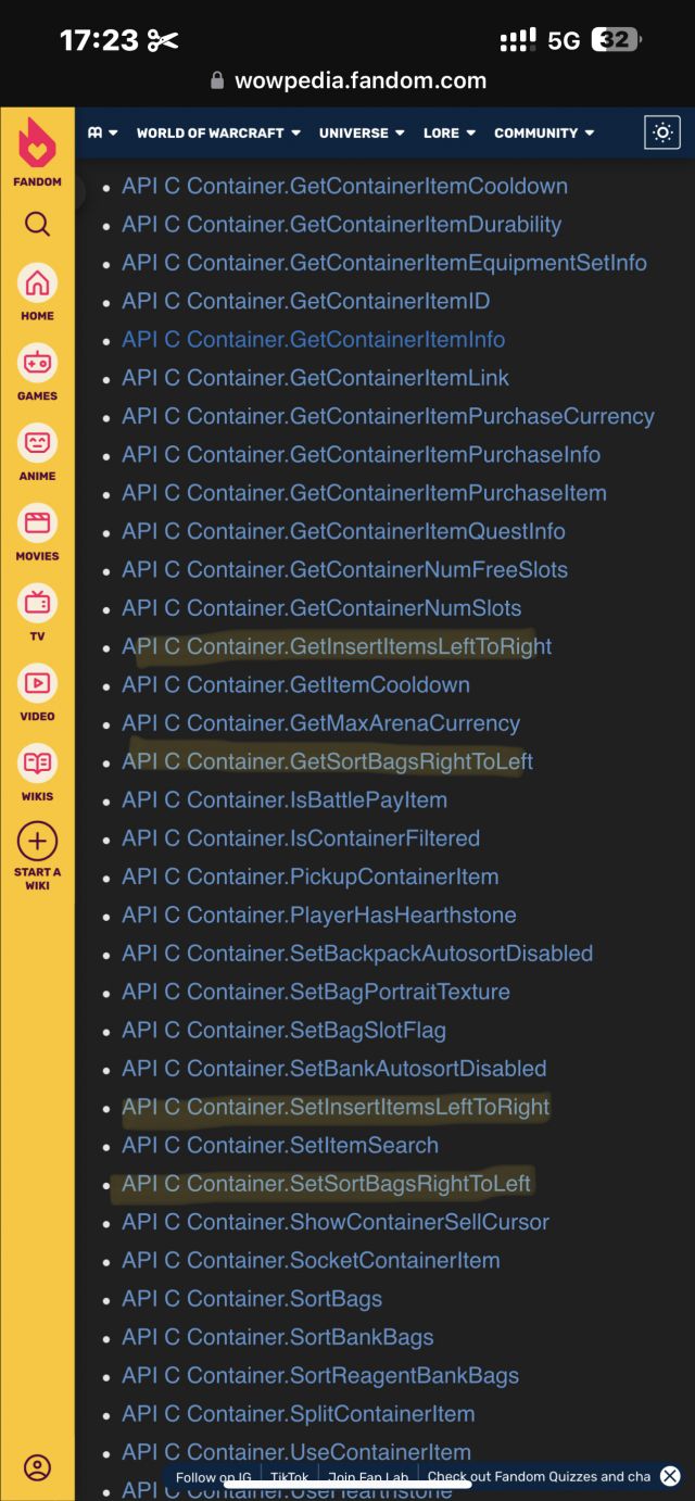 [材料包bug已经修复]分享一个原生背包材料包整理的优化WA 178