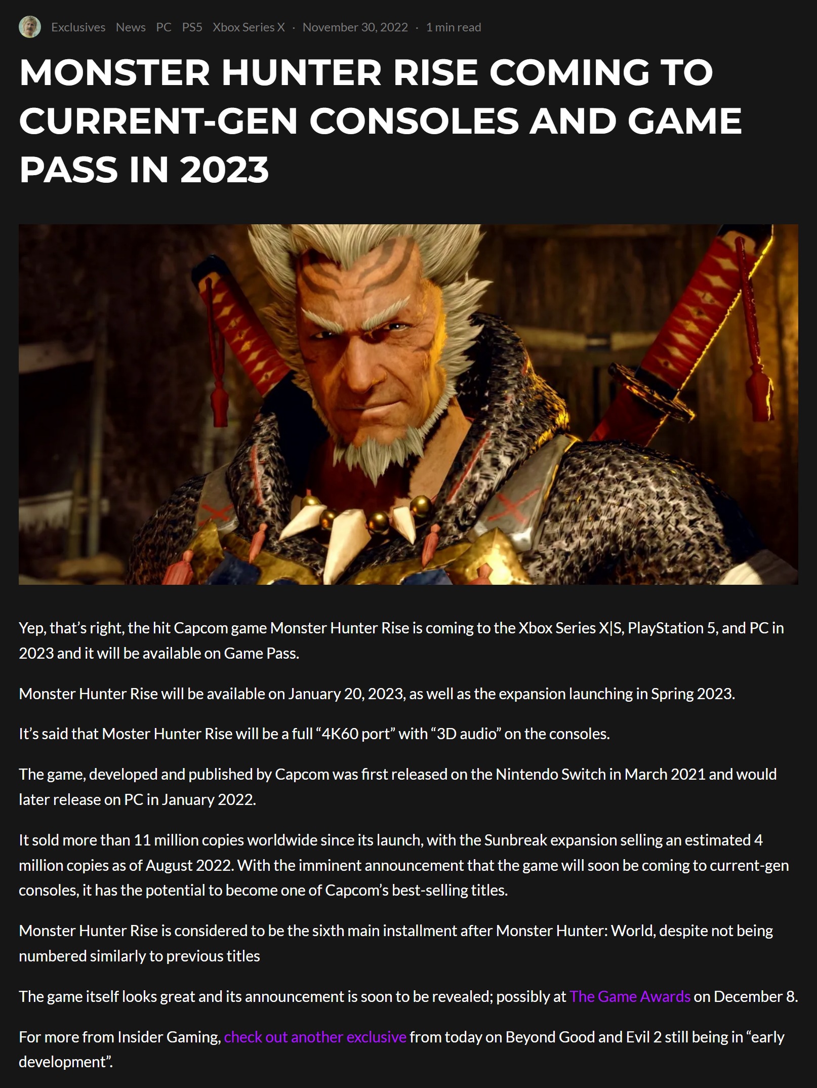 [RISE] 史上第一作真·全平台怪猎？《怪物猎人：崛起》将登陆主机平台与XGP NGA玩家社区