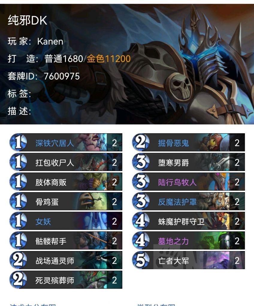 邪dk快攻的3绿卡，墓地之力太弱了 178