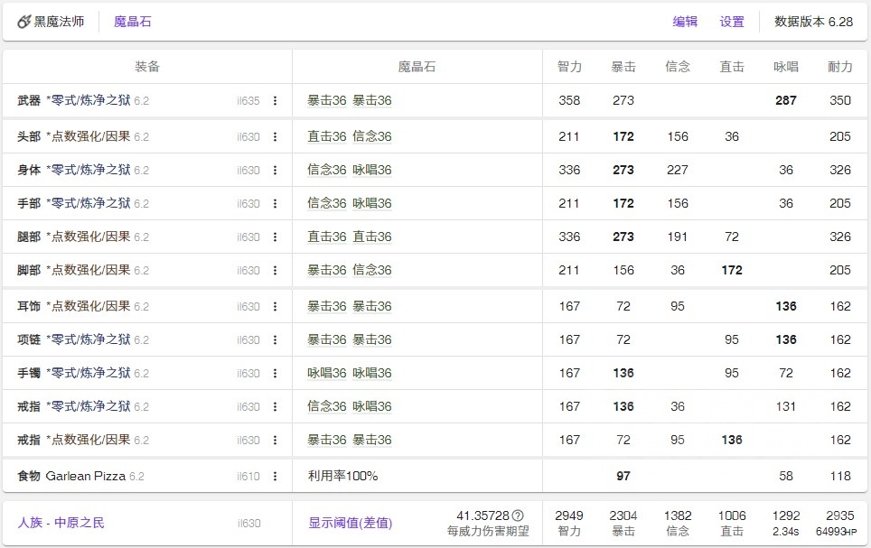 [6_2零式] P5S-P8S黑魔法师思路 & 6.2rDPS算法分析 NGA玩家社区