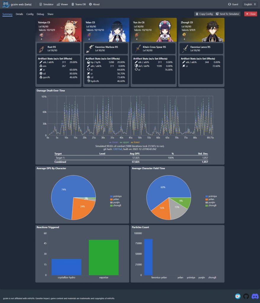 [数据讨论]三金宵夜钟云18.2秒轴，(西风云)DPS=58034，(十文字云)DPS=57039，Gcsim模拟 178