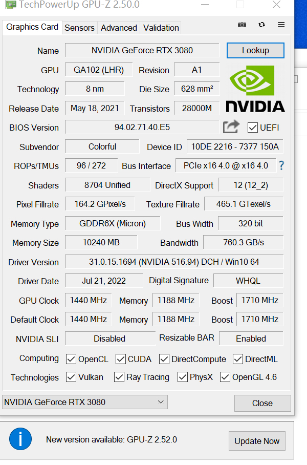 帮冤种朋友出一张2022年9月出厂的七彩虹3080 NGA玩家社区