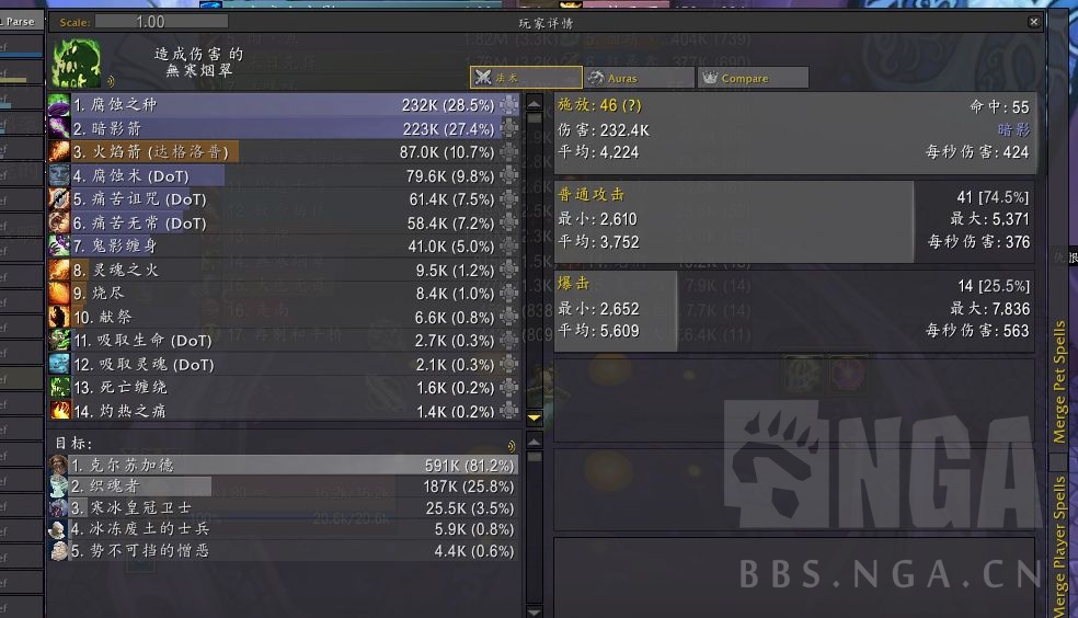 [经典旧世] naxx 术士 209装备dps极低 多次警告依然不改 没分他金 世界刷团长黑金 NGA玩家社区